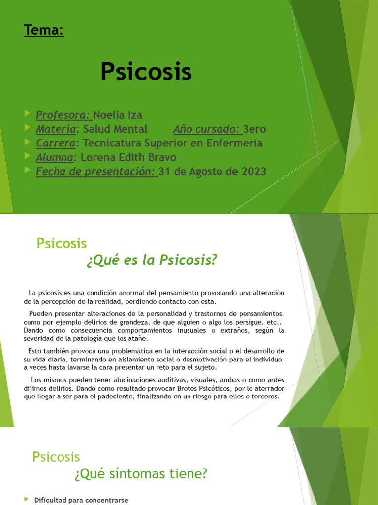Psicosis | PDF | Psicosis | Trastorno mental