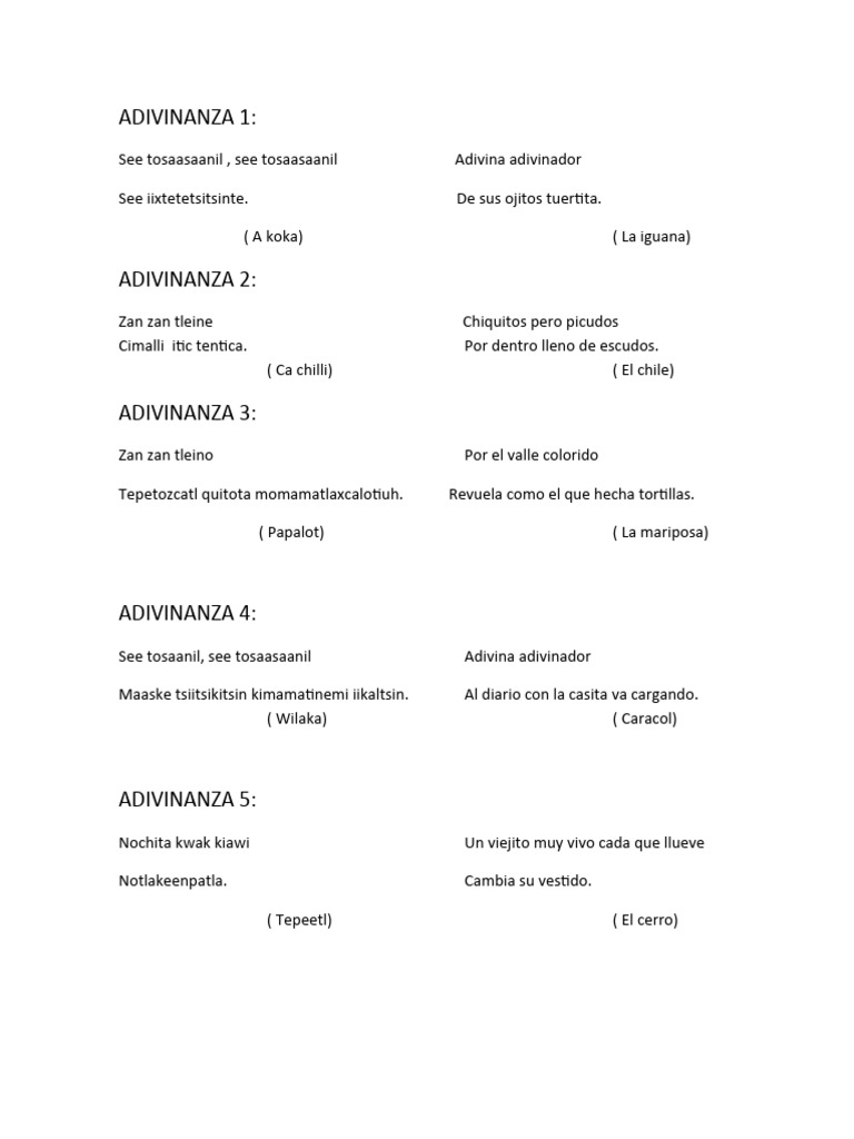 Adivinanza 1 | PDF