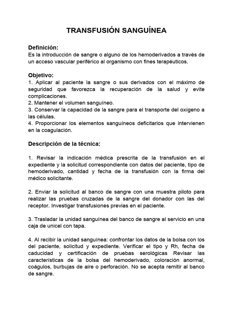 1 - Transfusion Sanguinea | PDF