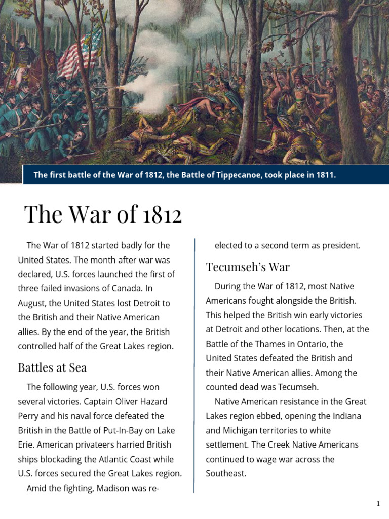 The War of 1812 | PDF | War Of 1812 | Military