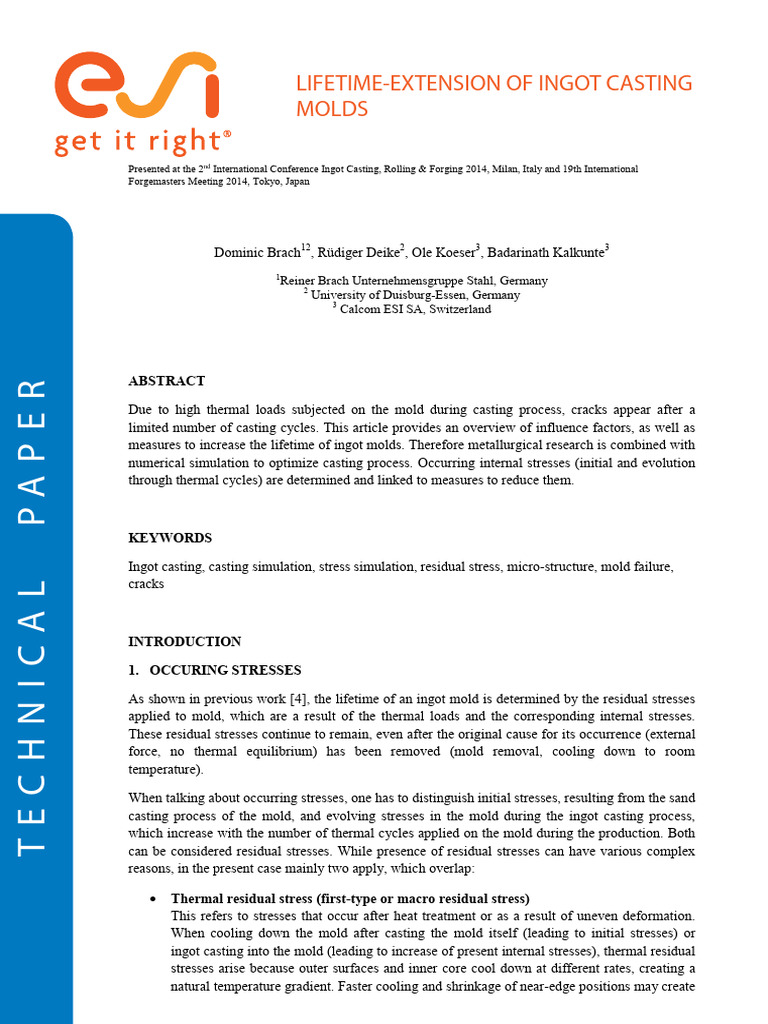 Lifetime Extension Ingot Casting Molds | PDF