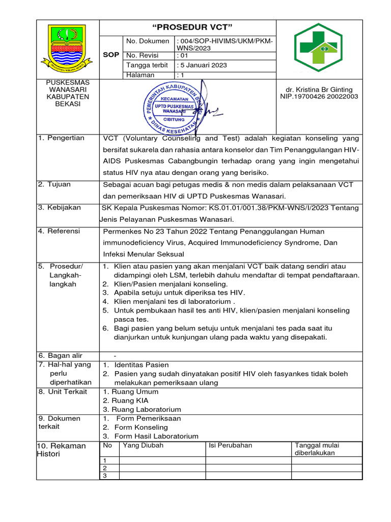 Sop Prosedur VCT | PDF