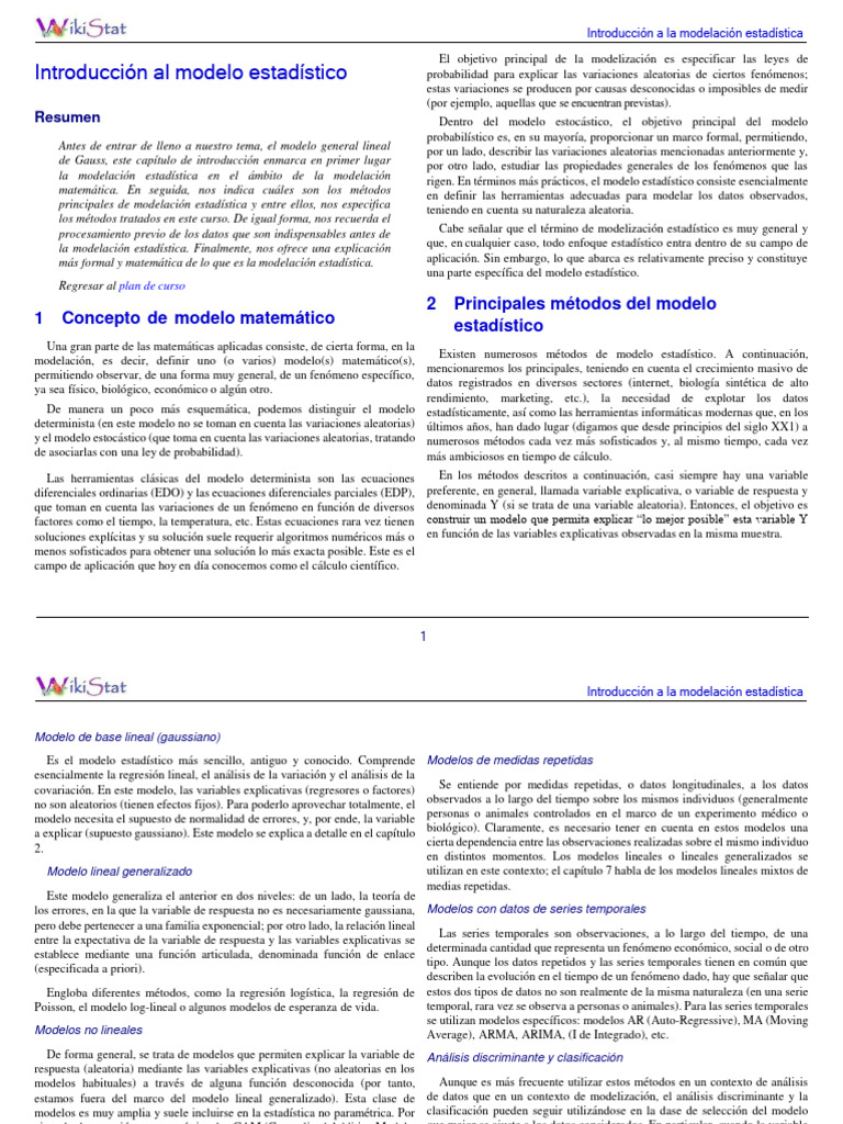 Introduction A La Modelisation Statistique 2 | PDF