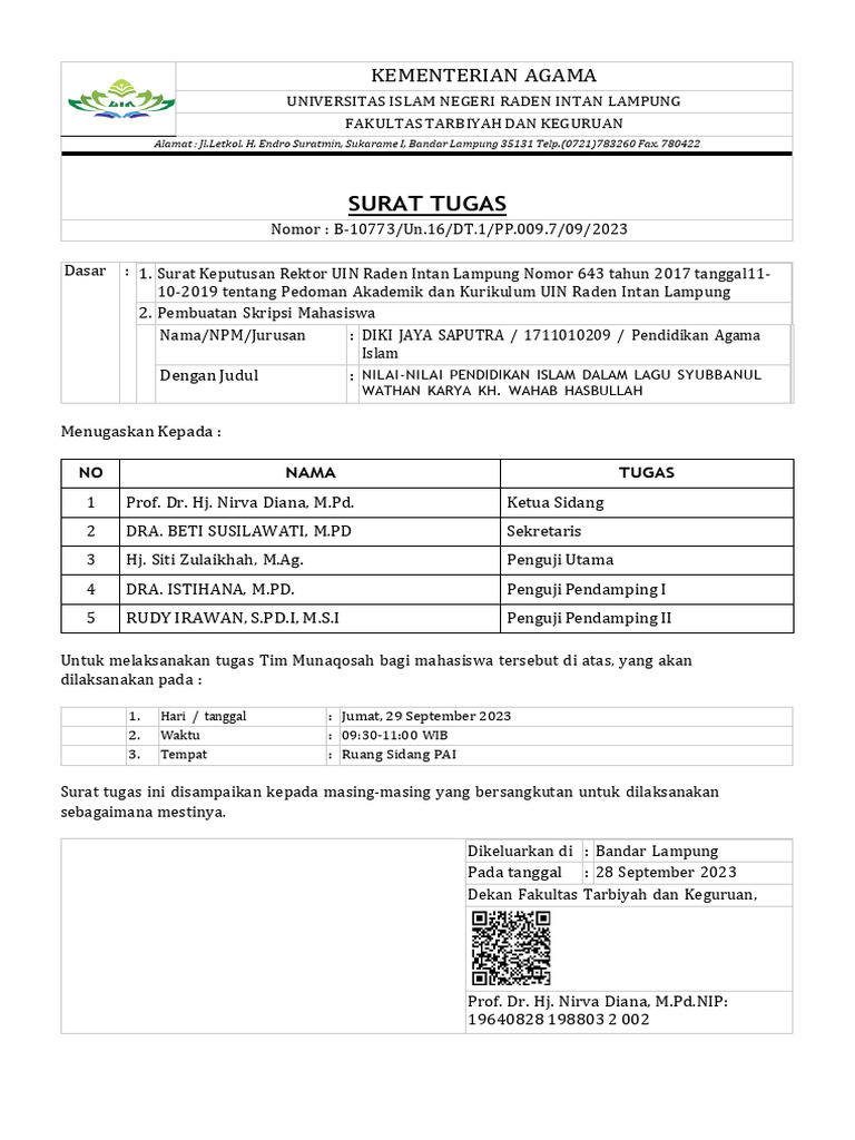 Surat Tugas Diki | PDF