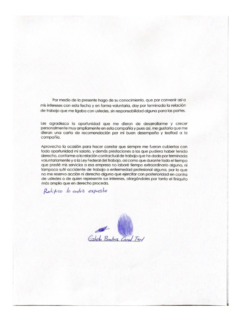 Por Medio de La Presente Hago de Su Conocimiento, Que Por Convenir Así ...