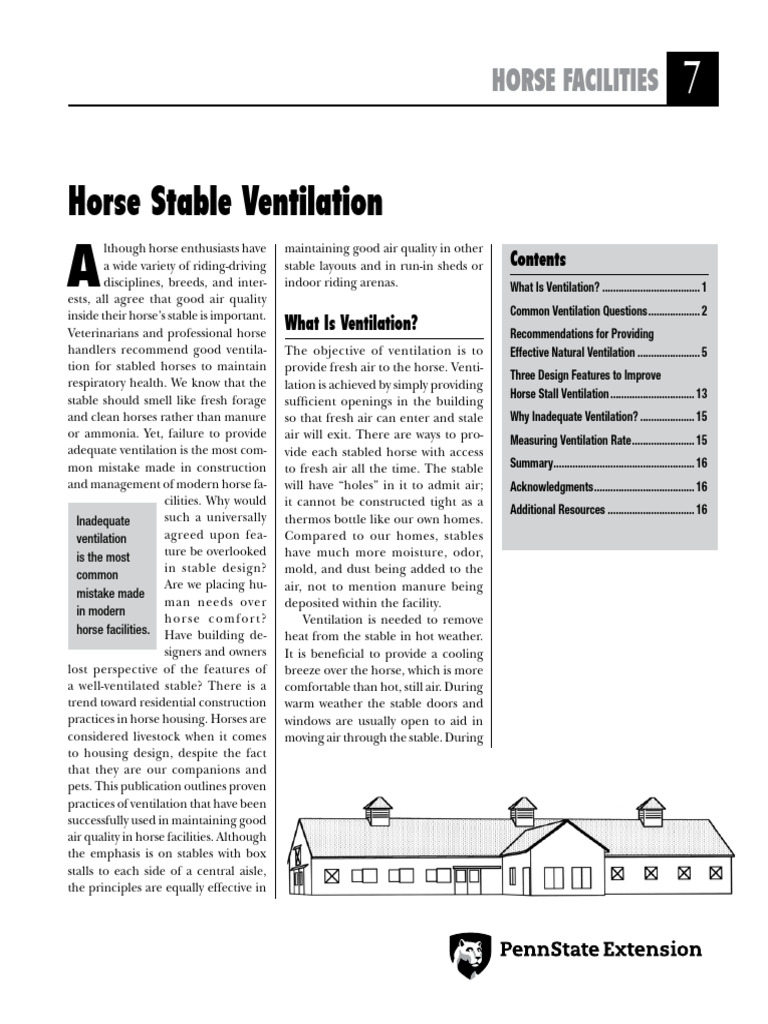 Horse Stable Ventilation | PDF | Duct (Flow) | Ventilation (Architecture)