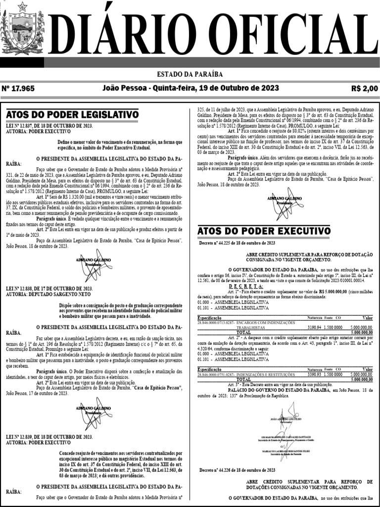 Diario Oficial 19-10-2023 | PDF Diario Oficial 19-10-2023 | PDF