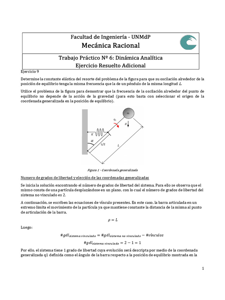 Guia 6 - Ej9 - Resuelto | PDF | Oscilación | Energía potencial
