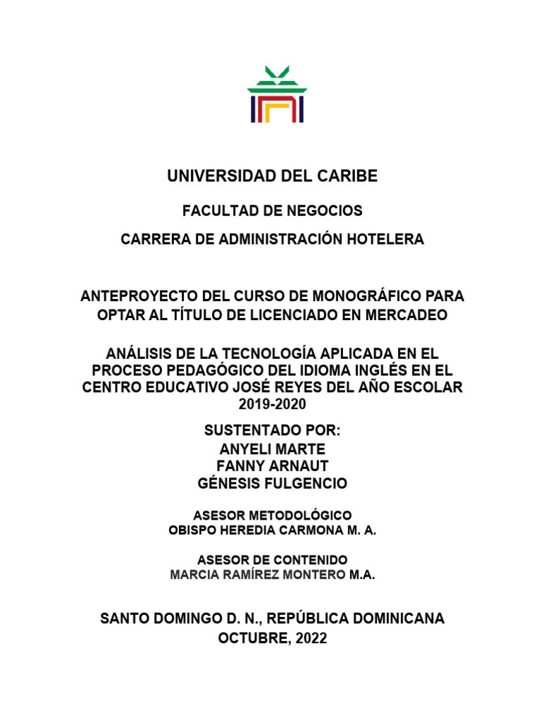 Formato de Anteproyecto de Investigación | PDF