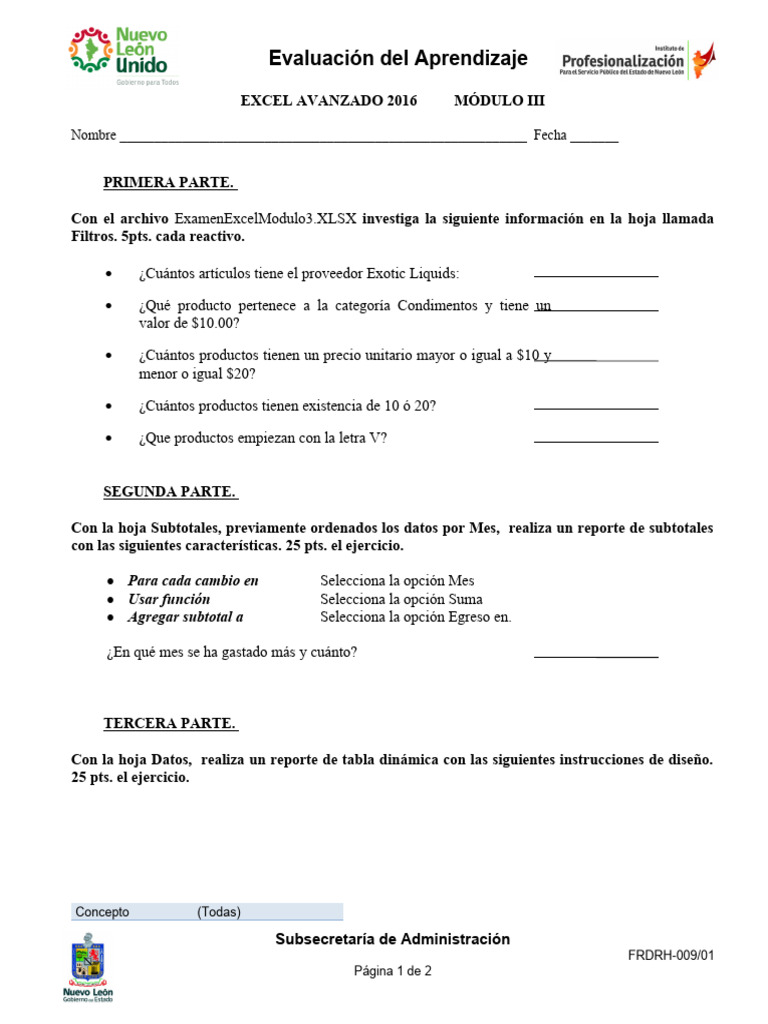 Examen Aprendizaje Modulo B | PDF