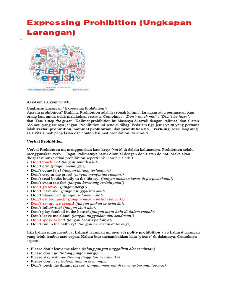 Expressing Prohibition | PDF