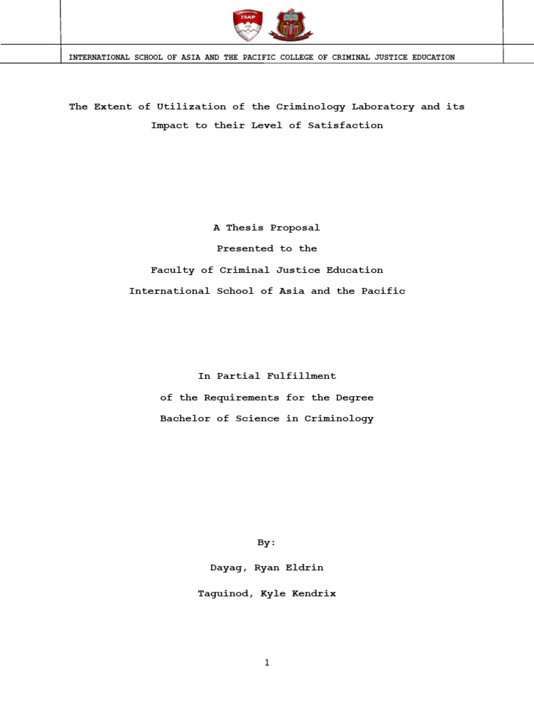 Crim. Thesis 1st Draft | PDF | Laboratories | Experiment