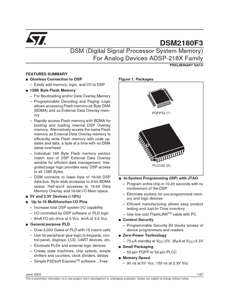 DSM2180F3 DSP Memory Overview | PDF | Flash Memory | Digital Signal Processor