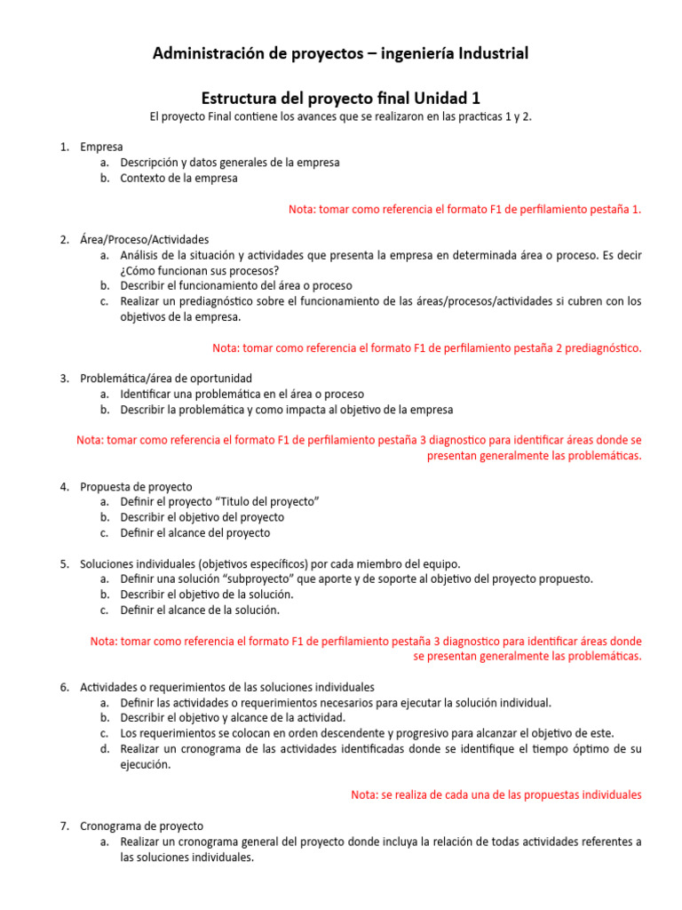 Estructura-Proyecto Final Unidad 1. | PDF | Business | Informática