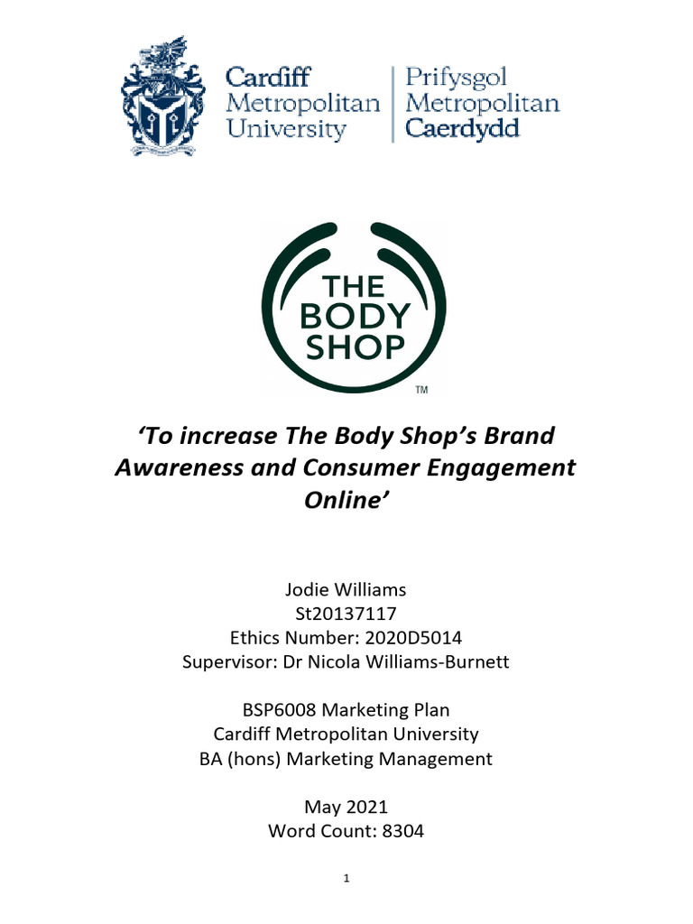 Marketing Plan - Body Shop | PDF | Target Audience | Brand