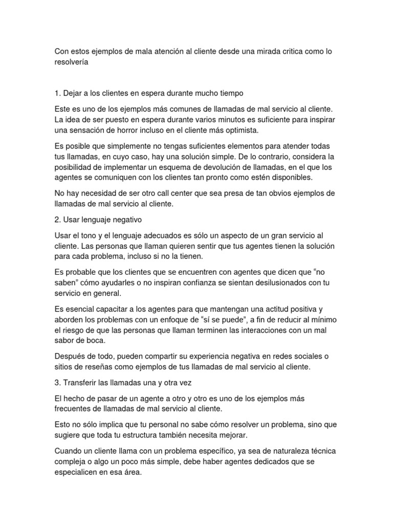 Con Estos Ejemplos de Mala Atención Al Cliente Desde Una Mirada Critica ...
