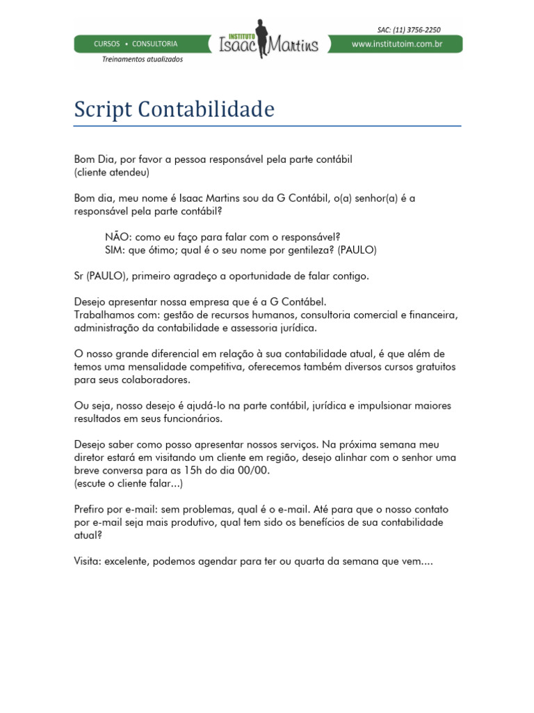 Script Contabilidade | PDF