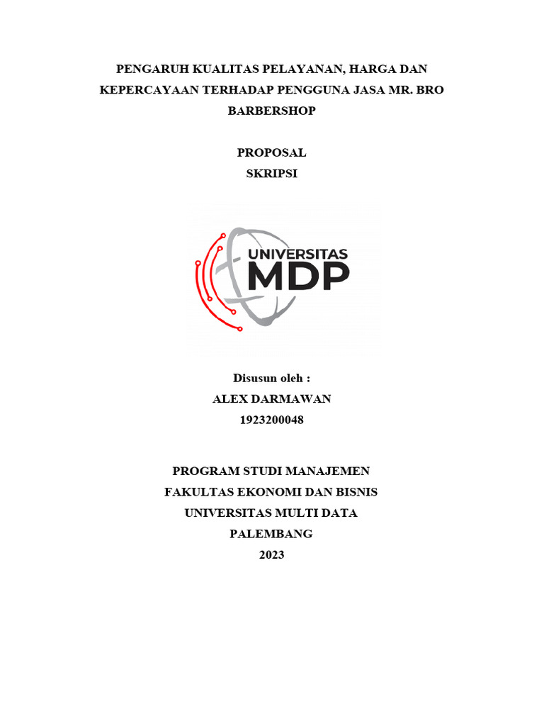 Proposal Alex Darmawan 1923200048 | PDF