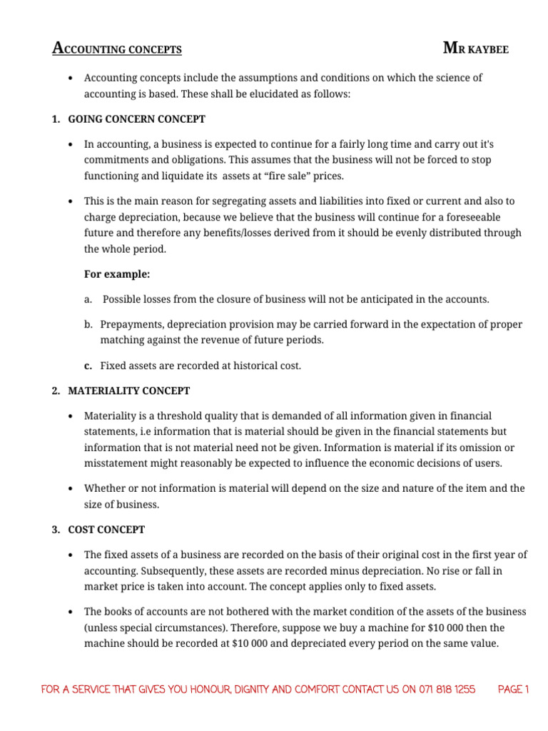 Key Accounting Concepts Explained | PDF