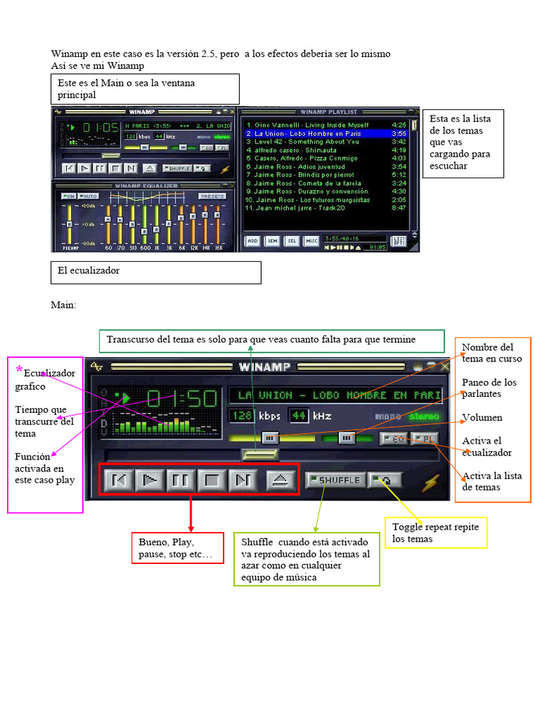 Manual Winamp Por Seba | PDF | Ventana (informática) | Informática
