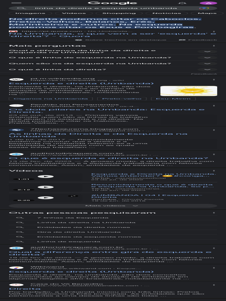 Linha Da Direita e Esquerda Umbanda - Pesquisa Google | PDF | Fés ...
