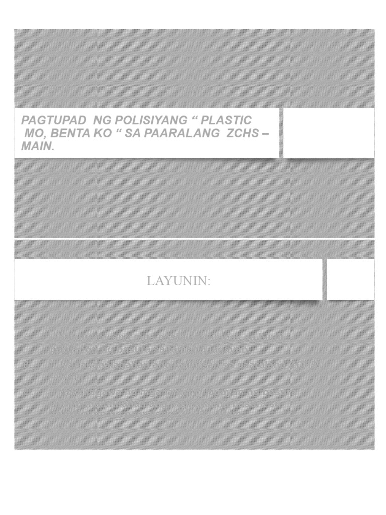 Plastic Waste Management in ZCHS Main | PDF | Wellness