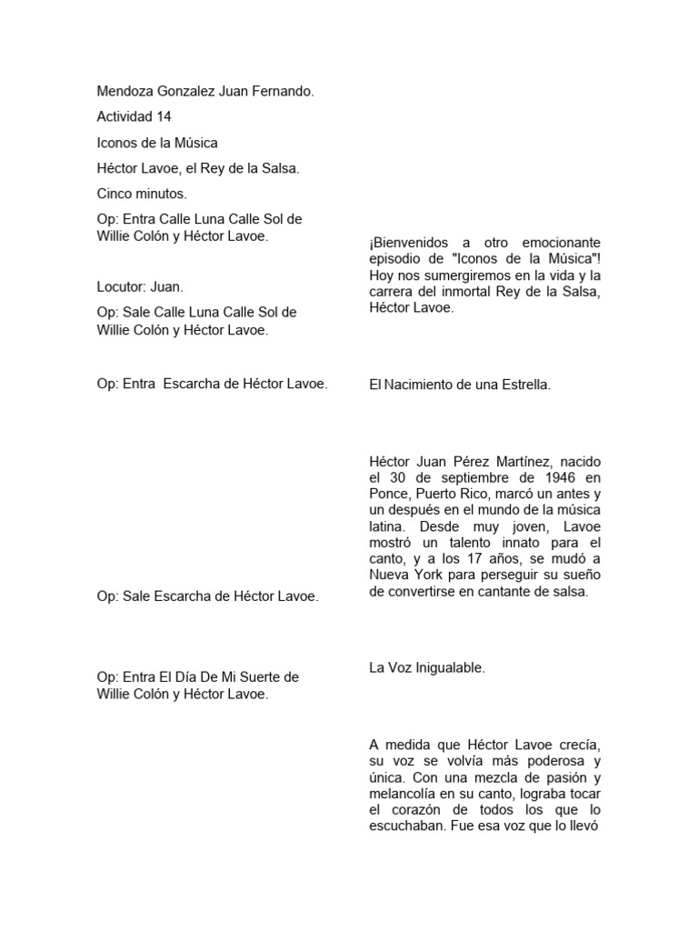 El Rey de La Salsa | PDF