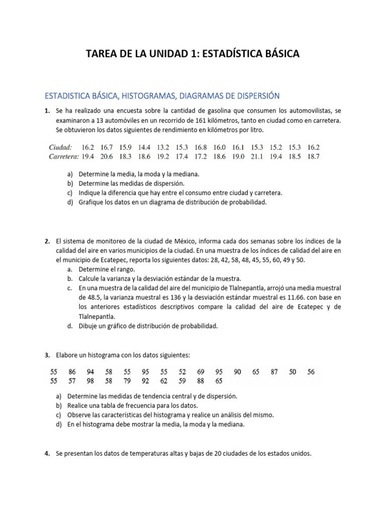 U1. Ejercicios - Tarea | PDF