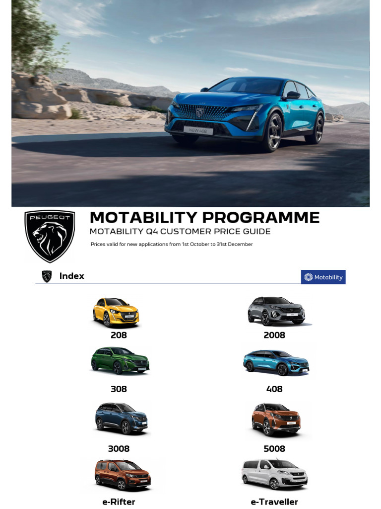 Motability Price Spec Guide | Download Free PDF | Wheeled Vehicles | Motor Vehicle Manufacturers