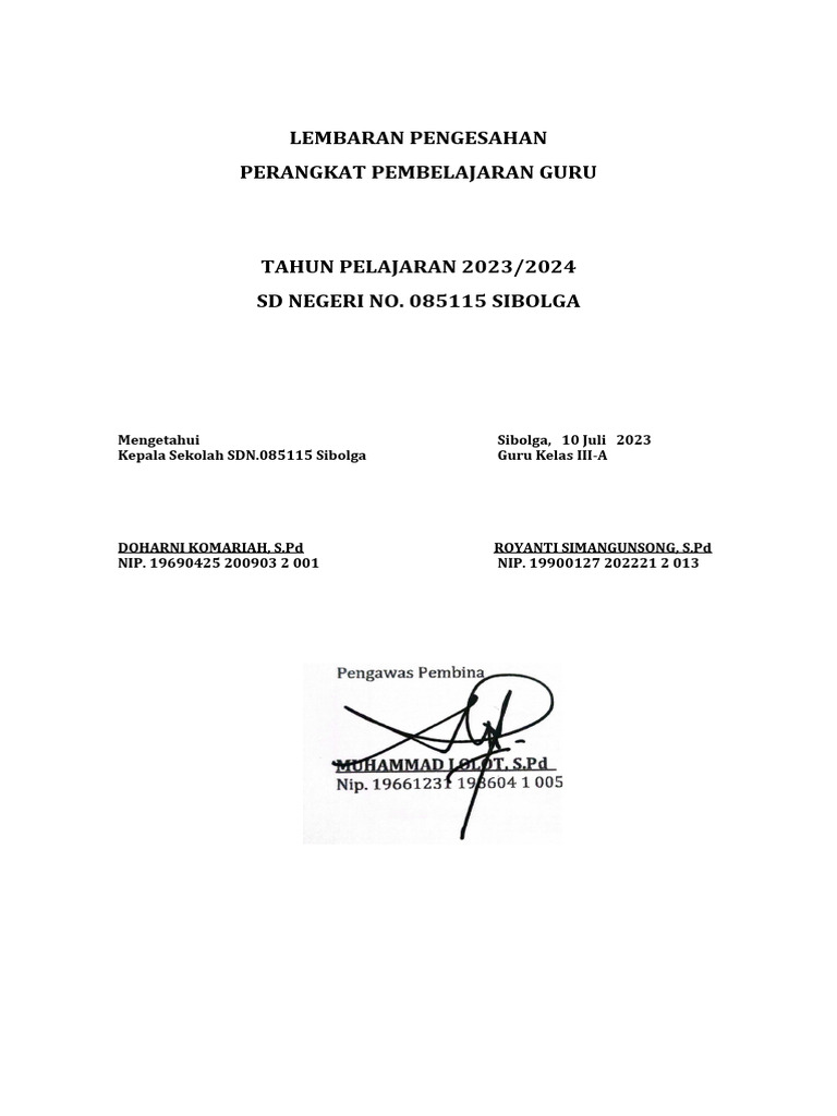 Lembaran Pengesahan | PDF