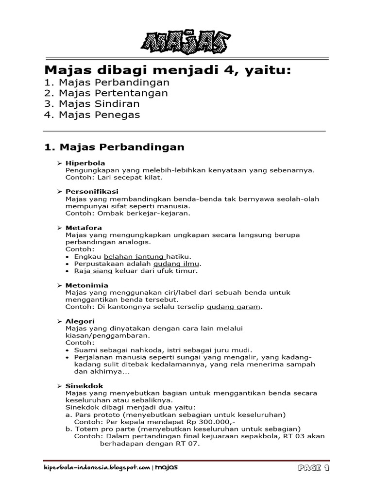 Jenis-Jenis Majas dalam Bahasa Indonesia | PDF
