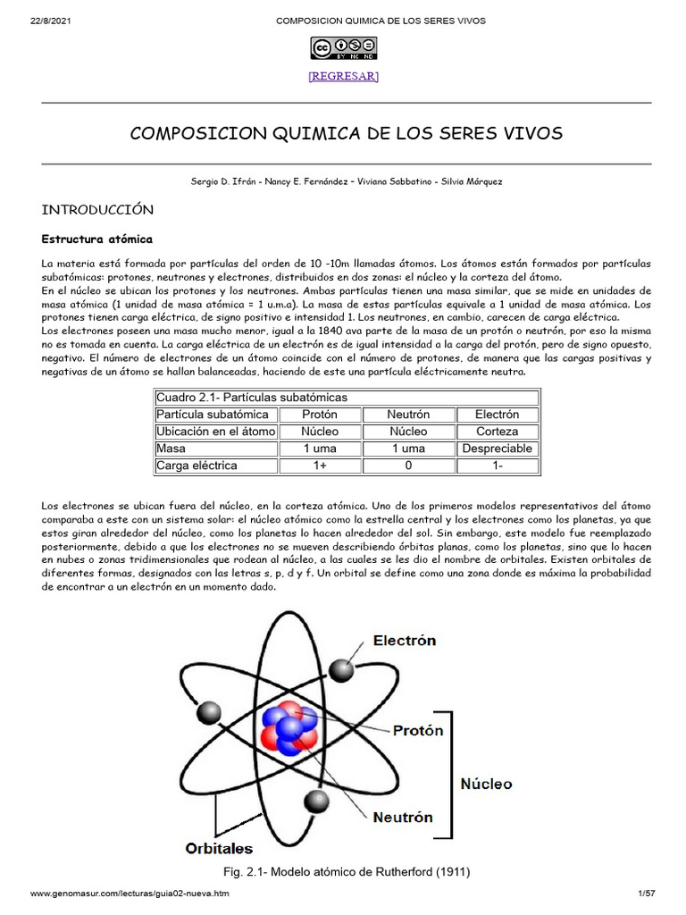 Composicion Quimica de Los Seres Vivos1 | PDF | Enlace covalente ...