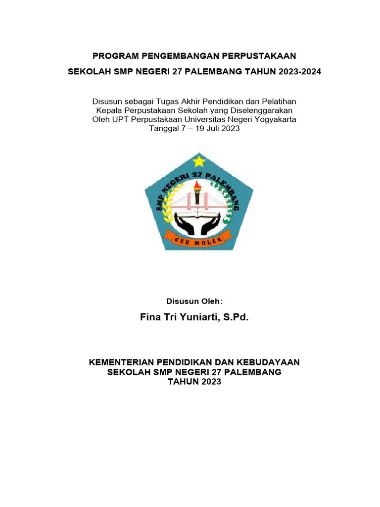 Template Draft Program Pengembangan Perpustakaan Sekolah | PDF