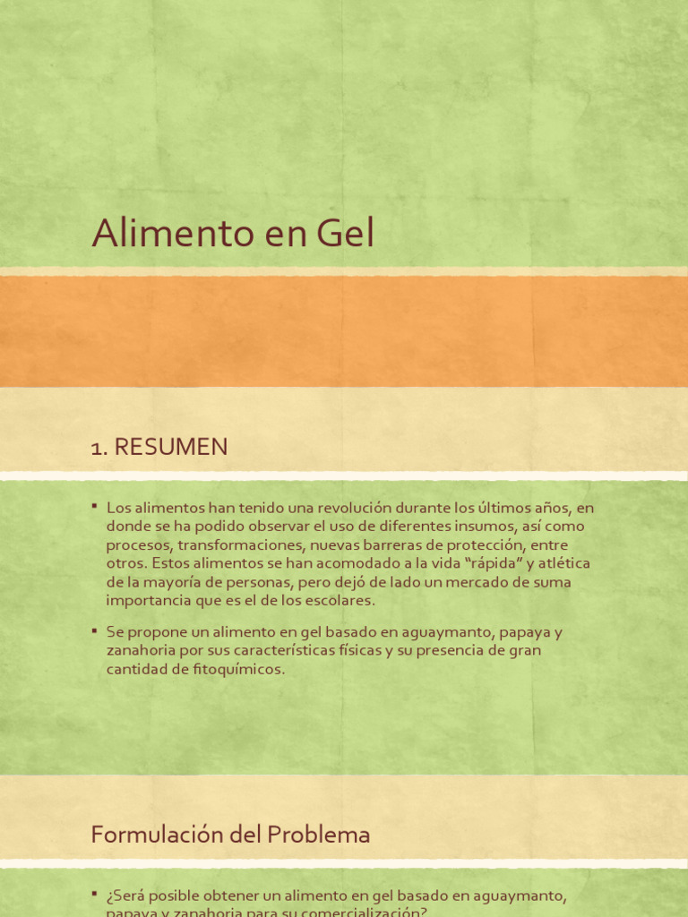 Alimento en Gel (1) (3) | PDF | Alimentos | Dieta