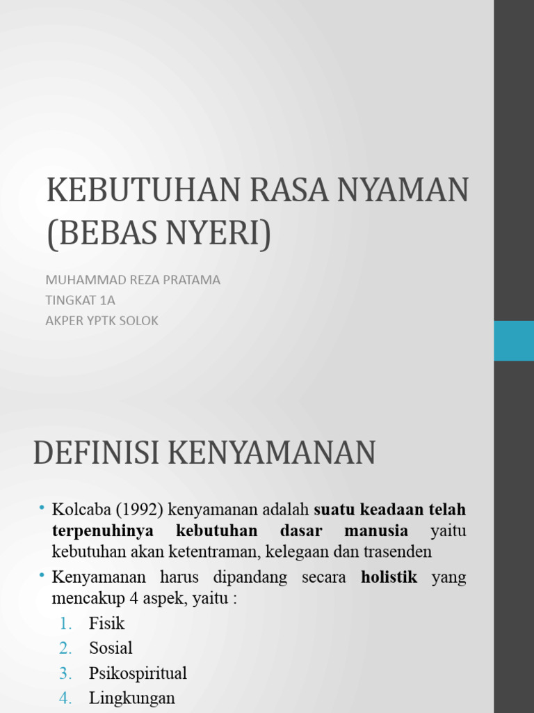 Muhammad Reza Pratama - Kebutuhan Rasa Aman Nyaman | PDF | Sains & Matematika