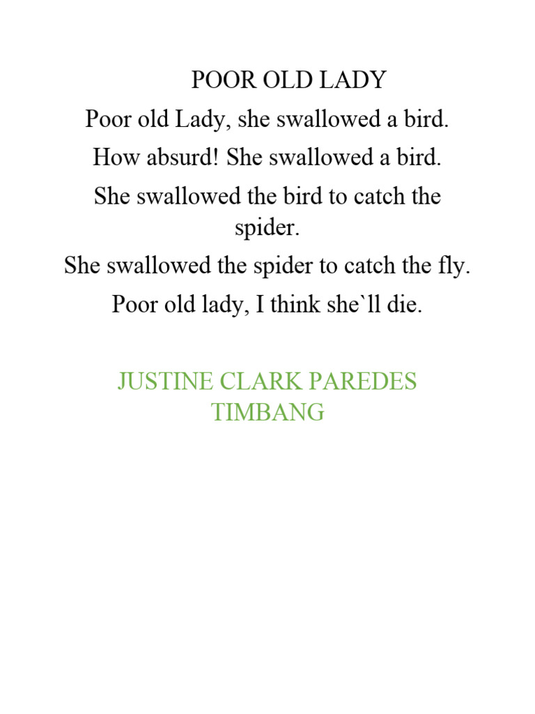 Poor Old Lady | PDF