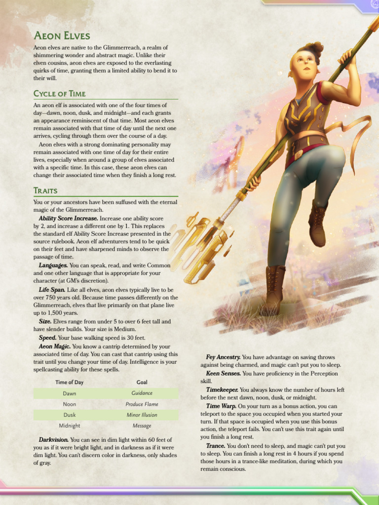 Aeon Elves | PDF | Elf (Dungeons & Dragons) | Fantasy
