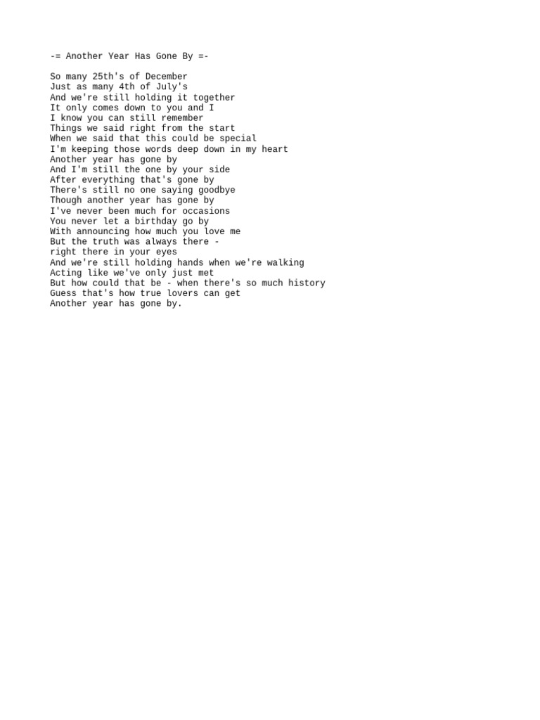 Another Year Has Gone by | PDF