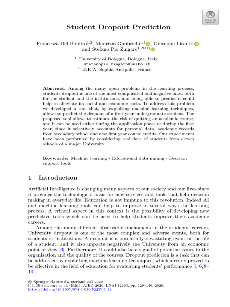 4.-Student Dropout Prediction 2020 | PDF | Sensitivity And Specificity ...