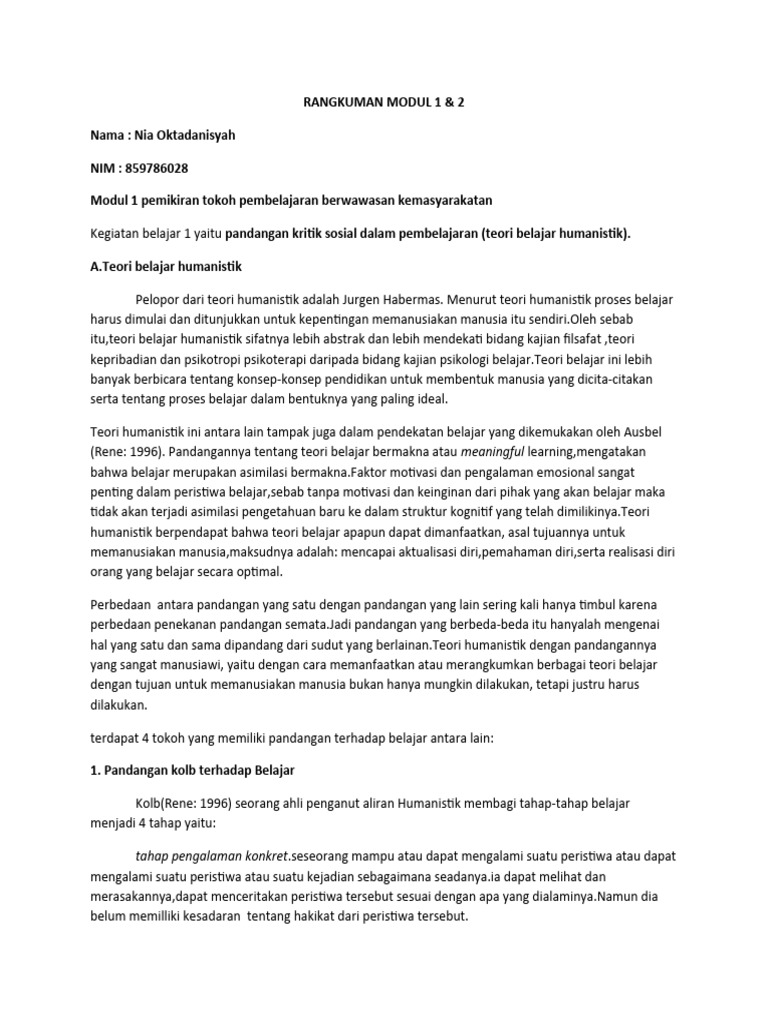 Rangkuman Modul (Nia Oktadanisyah) | PDF