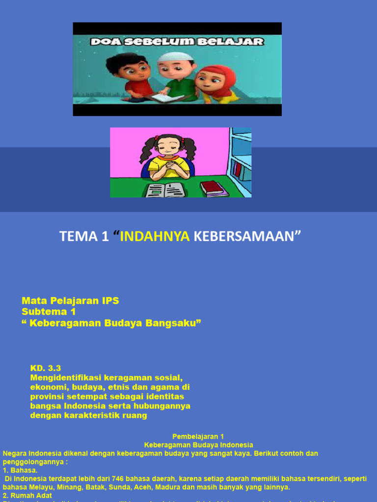 Ips Tema 1 Indahnya Kebersamaan | PDF