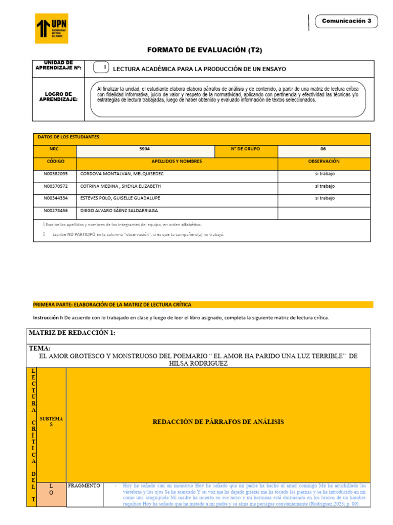 Com 3 - Formato de Entrega - t2 | PDF | Amor