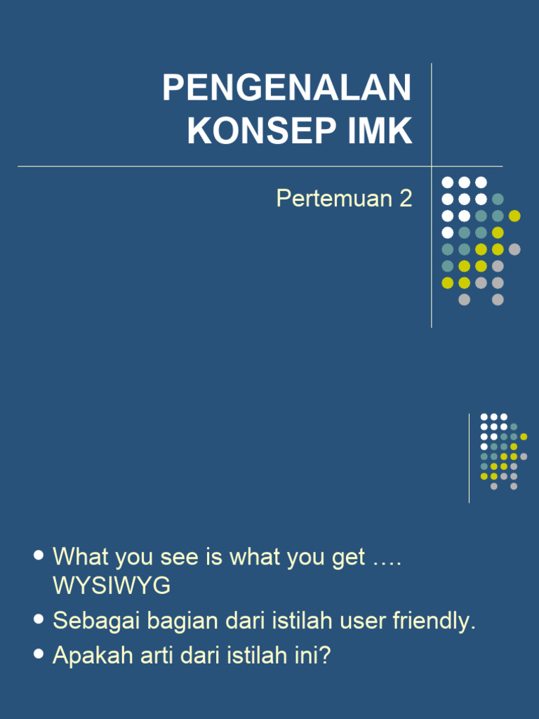 1 - Pengenalan Konsep Imk | PDF