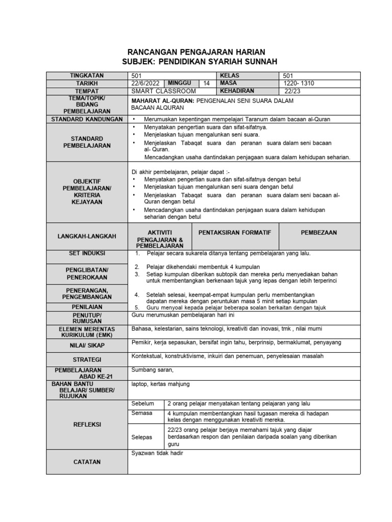 RPH PSS M14 2022-09-13 07 - 33 - 19 | PDF | Karier & Perkembangan