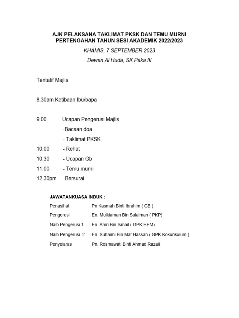 Ajk Temu Murni 2023 | PDF