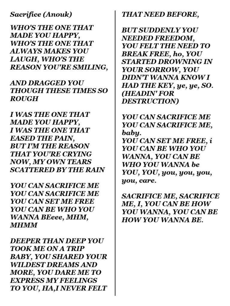 SACRIFICE Anouk | PDF