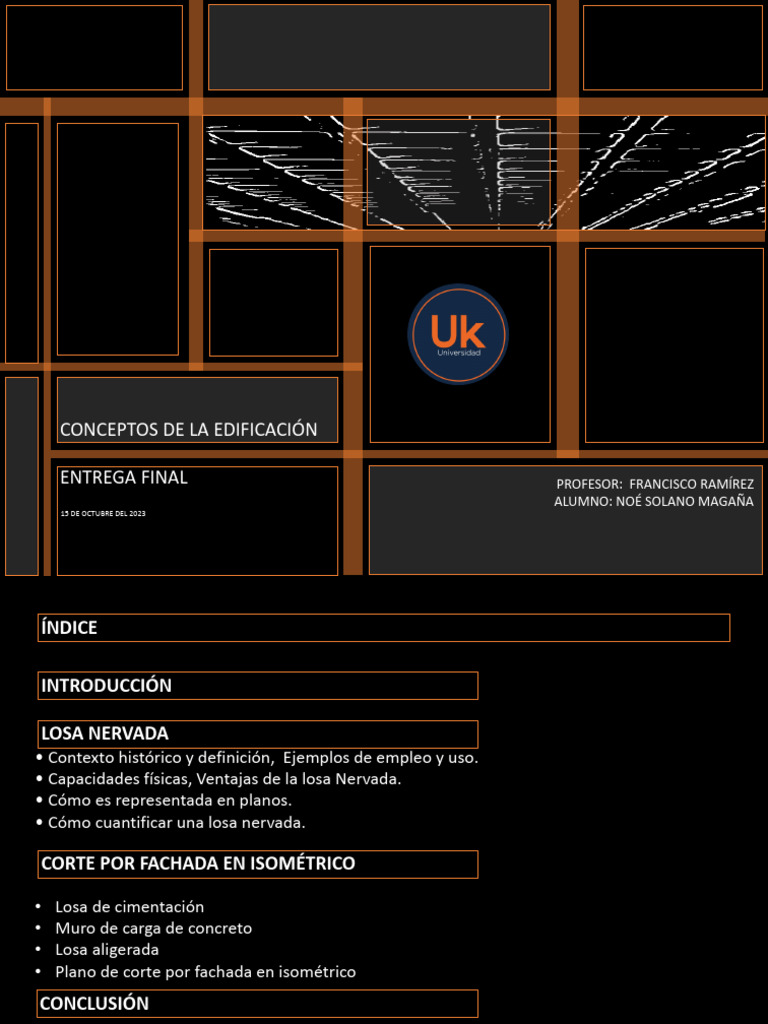 Noe Solano Magaña Entrega Final Conceptos de La Edificacion | PDF | Hormigón | Fundación ...