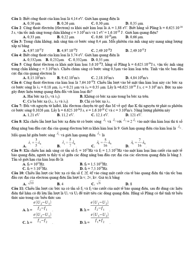 150cau Hoi Trac Nghiem Chuong 6 | PDF