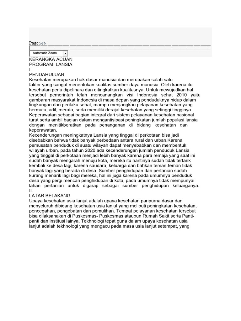 Kak Program Lansia | PDF