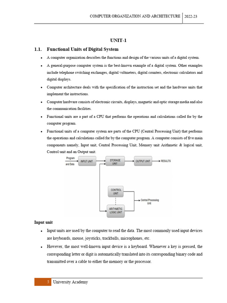Unit 1&2 Coa | PDF | Computer Data Storage | Central Processing Unit